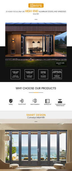 D78 Aluminum Glass Folding Door – Derchi Windows